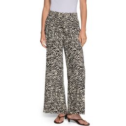 Schlupfhose Zero "Damen mit weitem Bein", Damen, Gr. 34, Normalgr&ouml;&szlig;en, cream, schwarz, Obermaterial: 100% Viskose, Basic, loose fit 7/8-L&auml;nge, Hosen Schlupfhose, Material