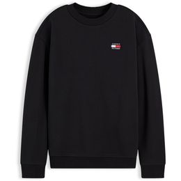 Sweatshirt Tommy Hilfiger, M&auml;dchen, Gr. 10 (140), schwarz, Sweatware, Obermaterial: 100% Baumwolle, unifarben, regular fit normal, Rundhals, B&uuml;ndchen, Sweatshirts Sweatshirt, Rundhalsausschnitt, Regular Fit, Kinder bis 16 Jahre