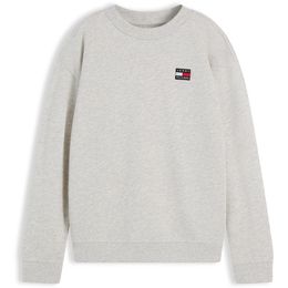 Sweatshirt Tommy Hilfiger, M&auml;dchen, Gr. 12 (152), grau (erdgrau), Sweatware, Obermaterial: 100% Baumwolle, unifarben, regular fit normal, Rundhals, B&uuml;ndchen, Sweatshirts Sweatshirt, Rundhalsausschnitt, Regular Fit, Kinder bis 16 Jahre