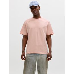 Jack & Jones Kurzarmshirt JACK & JONES "JORMONTAUK AOP BACK TEE SS CREW NECK", Jungen, Gr. L, peach melba, Jersey, Obermaterial: 100% Baumwolle, bedruckt, regular fit normal, Rundhals, Shirts, Baumwolle, regular fit
