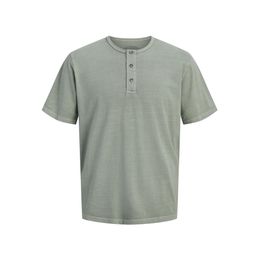 Jack & Jones T-Shirt JACK & JONES "JPRBLUAMAN SS HENLEY TEE SMU", Jungen, Gr. L, laurel wreath, Jersey, Obermaterial: 100% Baumwolle, unifarben, regular fit normal, Rundhals, Shirts T-Shirt