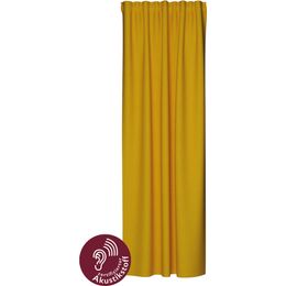 Vorhang HOMING "Allen" Gr. 1, gelb (safran), B:140cm H:245cm, Polyester, Gardinen, blickdicht, Akustik, L&auml;rmschutz, Wohn-, Schlaf-, Kinderzimmer, Thermo