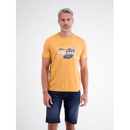 T-Shirt Lerros "T-Shirt mit Brustprint und Rundhalsausschnitt", Jungen, Gr. 3XL, dull peach, 100% Baumwolle, Rundhals, Shirts T-Shirt