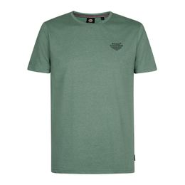 Herren T-Shirt "Men T-Shirt Claic Print"oil gr&uuml;n, Gr. M, PETROL INDUSTRIES, unifarben, Jersey, Obermaterial: 60% Baumwolle, 40% Polyester, Shirts,