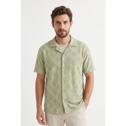 Shirtjacke Fynch-Hatton, Jungen, Gr. M, pistachio, Web, Obermaterial: 60% Baumwolle, 40% Polyester, unifarben, regular fit normal, ohne Ausschnitt, Shirts Shirtjacke, mit Muster