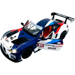 Spielzeug-Auto Jamara "Diecast, BMW M4 GT3 inklusive Batterien", wei&szlig;, Spielzeugfahrzeuge, KinderB:9,2cm H:5,3cm T:19cm, Kunststoff, Metall, LED Licht; Ma&szlig;stab 1:24, B:9,2cm H:5,3cm T:19cm