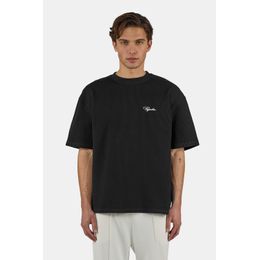T-Shirt Pegador "Signar Oversized Rib Tee", Jungen, Gr. M, schwarz (washed schwarz, wei&szlig;), Single Jersey, Obermaterial: 100% Baumwolle, unifarben, oversize normal, Rundhals, Shirts T-Shirt, Baumwolle, oversize