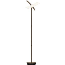 LED Stehlampe "TWICE", bronzefarben eloxiert, 2, H: 185cm, 1 Stk., HELL H&Ouml;LLISCH GUTES LICHT, Leuchten, Tastdimmer, CCT, LED Stehlampe