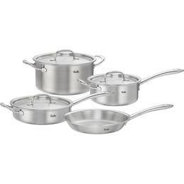 Topf-Set Fissler "Fissler M5 Pro-Ply, Edelstahl-Topfset (7-teilig)", silber (silberfarben), T&ouml;pfe, 7-teiliges Premium Kochgeschirr mit Pro-Ply&trade; Technologie