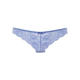 String Lascana, Damen, Gr. 36/38, kornblumenblau, Spitze, Obermaterial: 90% Polyamid, 10% Elasthan, unifarben, k&ouml;rpernah, Unterhosen String, aus sch&ouml;ner Vollspitze und Schleife