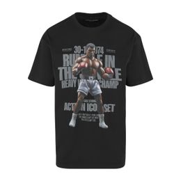 T-Shirt "Upscale by Mister Tee Herren Rumble Heavy Oversize Tee", Jungen, Gr. L, schwarz, 100% Baumwolle, UPSCALE BY MISTER TEE, bedruckt, oversize, Rundhals, Shirts T-Shirt