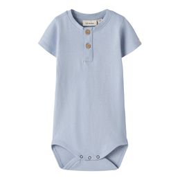 Kurzarmbody LIL' ATELIER "NBMDOLAN SS BODY LIL NOOS", Jungen, Gr. 86, N-Gr, zen blau, Jersey, Obermaterial: 100% Baumwolle, unifarben, Bodys, Baumwolle, Kurzarm