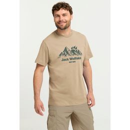 Kurzarmshirt Jack Wolfskin "CAREFREE T M", Herren, Gr. L (52), jw, hazelwood, Obermaterial: 100% BAUMWOLLE, Shirts