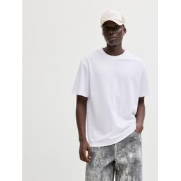 Jack & Jones JACK & JONES Herren T-Shirt "JCOFUSION BADGE TEE SS CREW NECK"hellwei&szlig;, Gr. XXL, unifarben, Jersey, Obermaterial: 58% Polyester, 42% Baumwolle, Shirts
