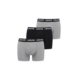 Levi's Boxershorts LEVI'S "Boxershort Repeat Logo Boxer Brief 3P 3er Pack", Herren, Gr. L, bunt (schwarz, hellgrau), Obermaterial: 95% Baumwolle CO. 5% Elasthan EL., Unterhosen