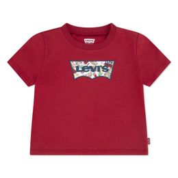 T-Shirt LEVI'S KIDS "LVB BARBECUE BATWING TEE", Jungen, Gr. 9M74, urban rot, Jersey, Obermaterial: 60% Baumwolle, 40% Polyester, bedruckt, normal h&uuml;ftbedeckend, Rundhals, Shirts T-Shirt, for Boys, mit Print