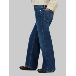 Weite Jeans Calvin Klein Jeans, M&auml;dchen, Gr. 14 (164), N-Gr, authentic dunkelblau, Denim/Jeans, Obermaterial: 99% Baumwolle, 1% Elasthan, unifarben, weit lang, Jeans, verstellbarer Bund, weites Bein, hohe Taille, Baumwoll-Stretch