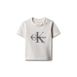 T-Shirt Calvin Klein Jeans "MONOLOGO T-SHIRT", Jungen, Gr. 68, tofu, Jersey, Obermaterial: 94% Baumwolle, 6% Elasthan, unifarben, regular fit normal, Rundhals, eingesetzt abgesteppte Kante, Shirts T-Shirt, Regular fit f&uuml;r Babys