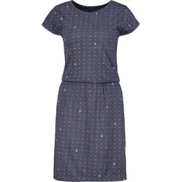 alife and kickin Blusenkleid ALIFE & KICKIN, Damen, Gr. XS, Normalgr&ouml;&szlig;en, blau (marine melange), 65% Baumwolle, 35% Polyester, Rundhals, Kleider Blusenkleid