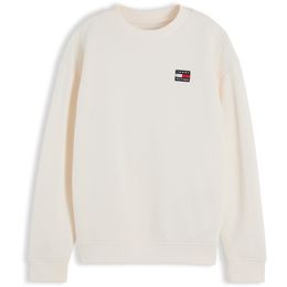 Sweatshirt Tommy Hilfiger, M&auml;dchen, Gr. 10 (140), beige (ancient wei&szlig;), Sweatware, Obermaterial: 100% Baumwolle, unifarben, regular fit normal, Rundhals, B&uuml;ndchen, Sweatshirts Sweatshirt, Rundhalsausschnitt, Regular Fit, Kinder bis 16 Jahre