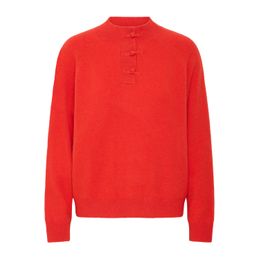 Strickpullover Ichi "Langarm IHDASILA", Damen, Gr. M, rot (fiery rot), Obermaterial: 54% Polyester PES. 23% Polyacryl PAN. 13% Nylon NY. 6% Wolle mw. 4% Elasthan EL., Pullover Strickpullover