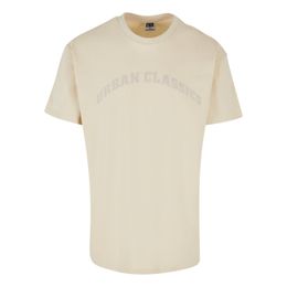 T-Shirt Urban Classics "Urban Classics Herren Oversized Gate Tee", Jungen, Gr. L, sand, 100% Baumwolle, unifarben, oversize, Rundhals, Shirts T-Shirt