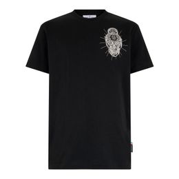Philipp Plein Round Neck T-Shirt Chest Embroidery Skull