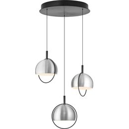 LED Pendelleuchte "HOOP", aluminiumfarben matt, 3, &Oslash; 43cm, 1 Stk., HELL H&Ouml;LLISCH GUTES LICHT, Leuchten, B-Link Fernbedienung, Stufenlos h&ouml;henverstellbar, LED Pendelleuchte