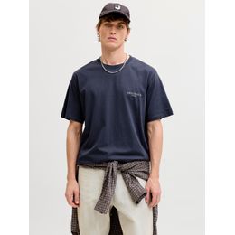 Jack & Jones Kurzarmshirt JACK & JONES "JORMONTAUK AOP BACK TEE SS CREW NECK", Jungen, Gr. L, odyssey gray, Jersey, Obermaterial: 100% Baumwolle, bedruckt, regular fit normal, Rundhals, Shirts, Baumwolle, regular fit