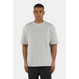 T-Shirt Pegador "Signar Oversized Rib Tee", Jungen, Gr. M, grau (washed fog grau wei&szlig;), Single Jersey, Obermaterial: 100% Baumwolle, unifarben, oversize normal, Rundhals, Shirts T-Shirt, Baumwolle, oversize