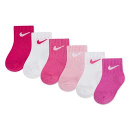 Socken Nike Sportswear "NHN SWOOSH 6PK INFANT ANKLE SO", M&auml;dchen, Gr. 98, vivid pink, Obermaterial: 52% Baumwolle, 43% Polyester, 5% Elasthan, Socken Socken, f&uuml;r Babys, Kn&ouml;chell&auml;nge