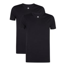 T-Shirt PETROL INDUSTRIES "Men Body Fit V-Neck - 2PACK", Jungen, Gr. XXXL(46), deep navy, Jersey, Obermaterial: 95% Baumwolle, 5% Elasthan, k&ouml;rpernah normal, V-Ausschnitt, Shirts T-Shirt, Auch ideal zum Unterziehen