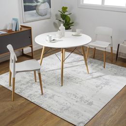 Teppich LIVABLISS "DALI", beige (grau), B:200cm H:11mm L:200cm, Kunstfaser, Teppiche, Teppich, Modern abstrakter Teppich im Marble-Look