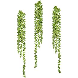 Kunstranke Creativ green "Sedumh&auml;nger", gr&uuml;n, B:10cm H:70cm, Kunststoff, Kunstpflanzen, 3er Set