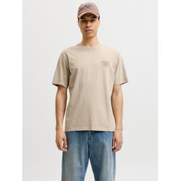 Jack & Jones T-Shirt JACK & JONES "JPRBLUFELIX SS TEE", Jungen, Gr. L, humus, Jersey, Obermaterial: 100% Baumwolle, unifarben, regular fit normal, Rundhals, angesetztes B&uuml;ndchen, Shirts T-Shirt, mit Logo Print