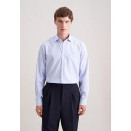Businesshemd Seidensticker "Schwarze Rose", Herren, Gr. L (41-42), normale &Auml;rmell&auml;ngen, blau, 100% Baumwolle, unifarben, regular fit, 2-Knopf-Manschette, Hemden, Regular 1/1 Kentkragen Uni