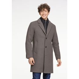 Kurzmantel LINDBERGH "Mantel Relaxed Fit", Herren, Gr. L, beige (dk stone mel), Obermaterial: 55% Polyester, 40% Wolle, 5% sonstige Fasern. Futter: 100% Polyester. F&uuml;llung: 100% Polyester, M&auml;ntel Kurzmantel