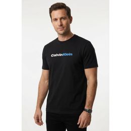 T-Shirt Calvin Klein Jeans "JEANS GRAPHICS", Jungen, Gr. XL, schwarz, Web, Obermaterial: 100% Baumwolle, unifarben, regular fit normal, Rundhals, eingesetzt abgesteppte Kante, Shirts T-Shirt, Regular fit mit Markenprint