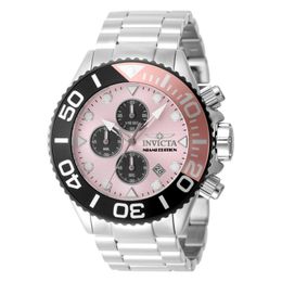 Invicta Grand Diver - Miami Edition 48593 Herrenuhr - Quarzwerk - Edelstahl mit rosa Zifferblatt - 52 mm