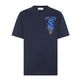 Philipp Plein Round Neck T-Shirt Ice Cream Dollar Patch