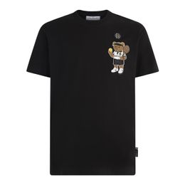 Philipp Plein Round Neck T-Shirt Teddy Tennis Patch