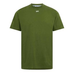 Off-White Off White - T-Shirt f&uuml;r Herren, Baumwolle, Regul&auml;r (Gr&uuml;n/Wei&szlig;)