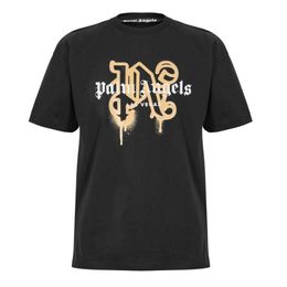 Palm Angels - "Las Vegas" T-Shirt f&uuml;r Herren/Damen Unisex (Schwarz/Gold)