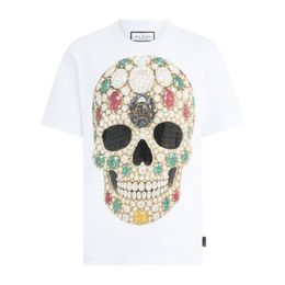 Philipp Plein Round Neck T-Shirt Skull Stones