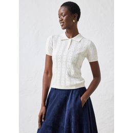bonprix Ajour-Pullover mit Seidenanteil, wei&szlig;, Gr.52/54 (XXL), trendiger Ajour-Pullover mit hochwertiger Seiden-Mix, 70% Baumwolle