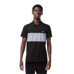 Lacoste - Poloshirt f&uuml;r Herren, Petit Piqu&eacute;, Regul&auml;r (Schwarz/Silber)