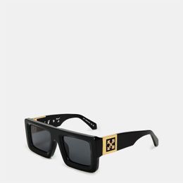 Off-White Accessoires Off White Unisex Quadrat-Sonnenbrille, Quadrat-Design in Schwarz/Dunkelgrau