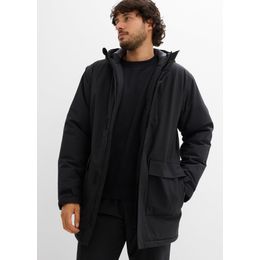 bonprix Wasserdichter Funktionsparka, schwarz, Gr.46, Modische Thermo Outdoorjacke, bestehend aus einer Hardshelljacke und innen einer Steppjacke. Die Outdoorjacke ist mit Steppfutter gef&uuml;ttert. Zu dem besitzt die Outdoorjacke mehrere Funktionen.