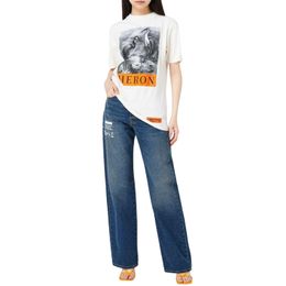Heron Preston - T-Shirt f&uuml;r Damen, &Uuml;bergro&szlig; (Wei&szlig;/Schwarz)