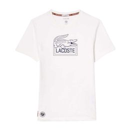 Lacoste - "Roland Garros Edition" T-Shirt f&uuml;r Herren/Damen Unisex, Regul&auml;r (Wei&szlig;)